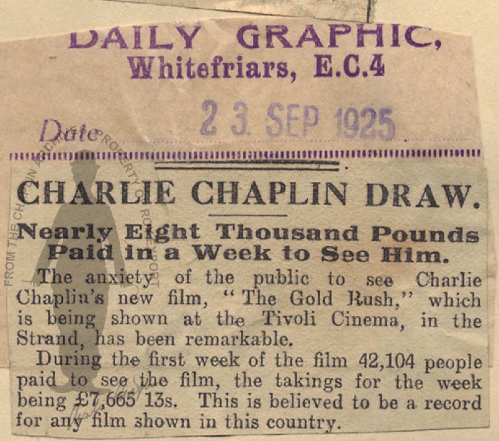 Search | Search | Charlie Chaplin Draw : Nearly Eight Thousand Pounds ...
